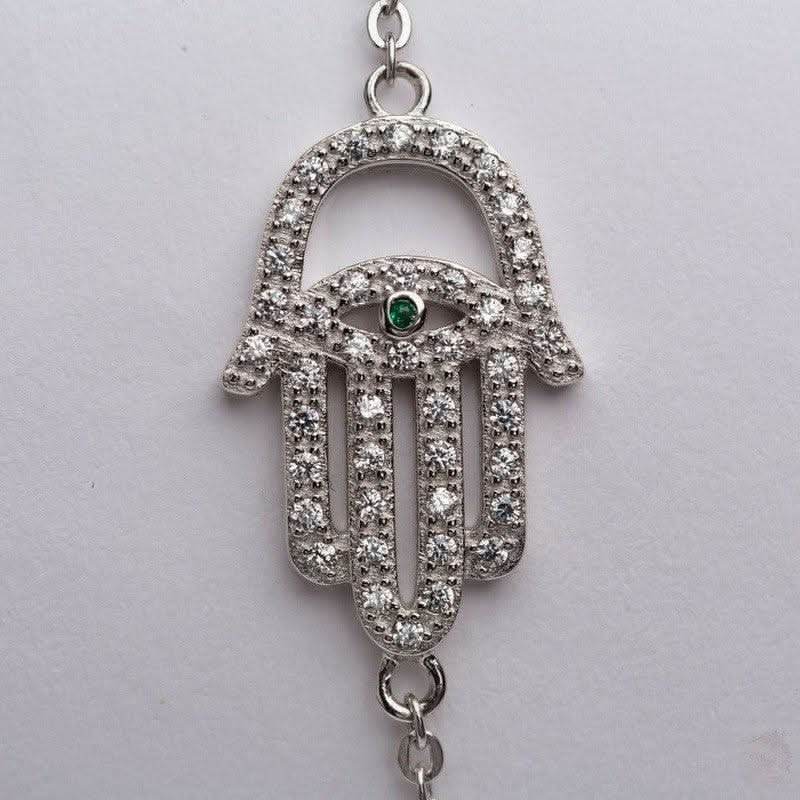Protective Hamsa Hand Bracelet in Sterling Silver – Saras Beads & Jewellery